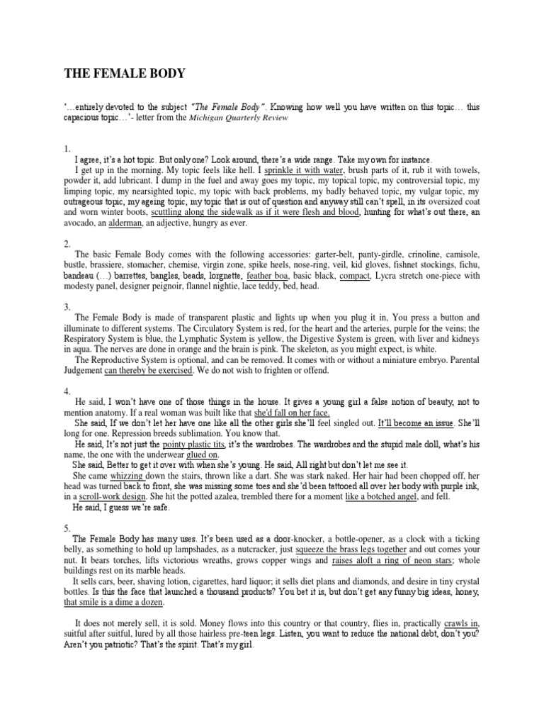 The Female Body | PDF