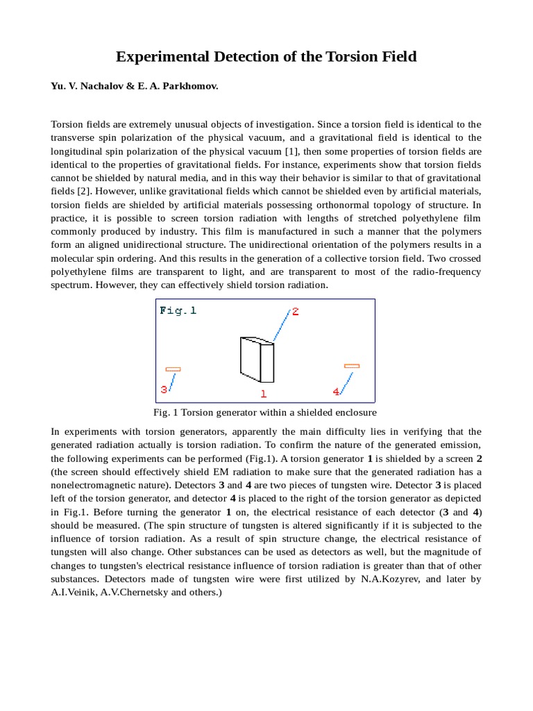 Experimental Detection of The Torsion Field | PDF | Gravity | Polarization (Waves)