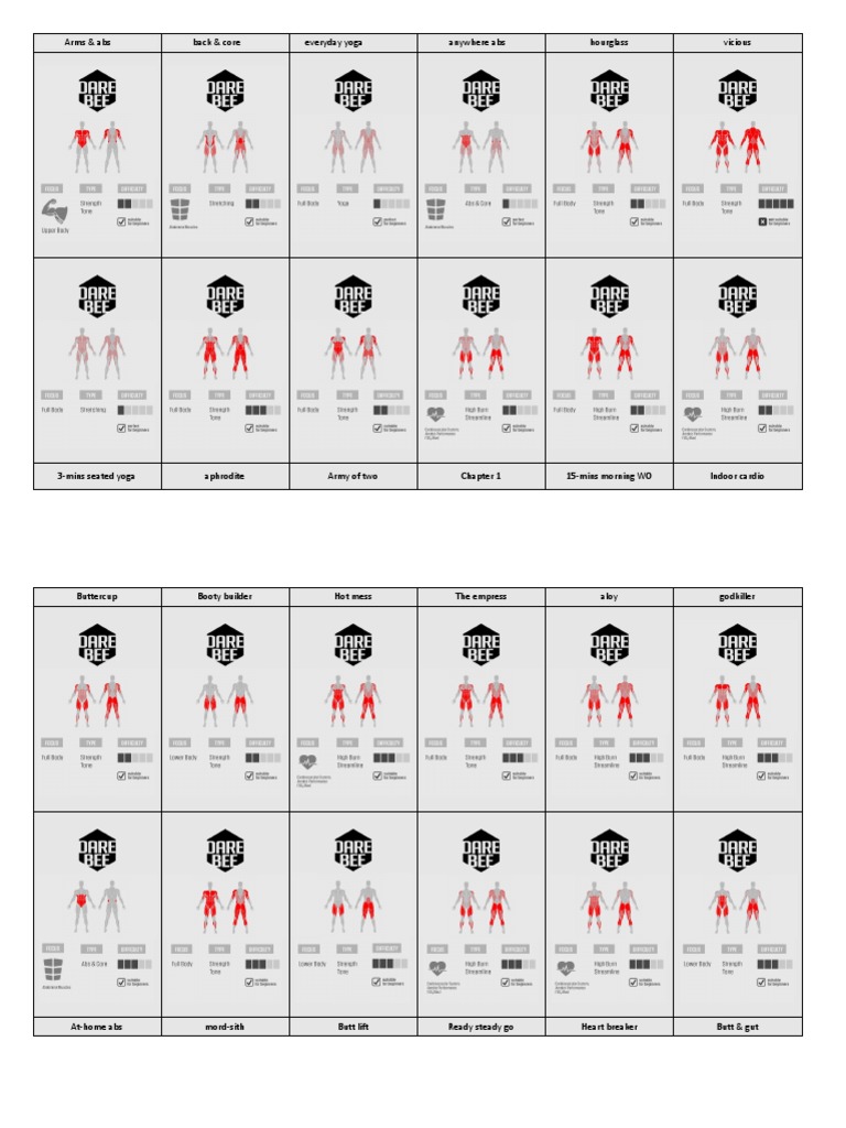 Darebee Info Cards | PDF
