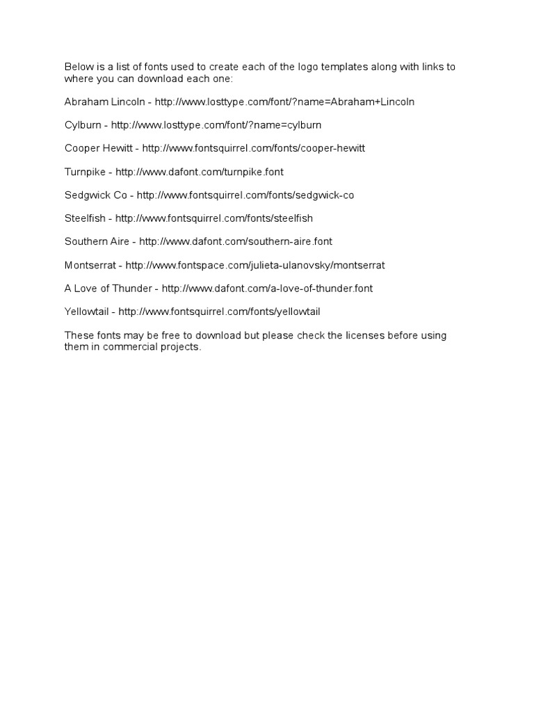 Common Graphic Design Fonts | PDF | Computers