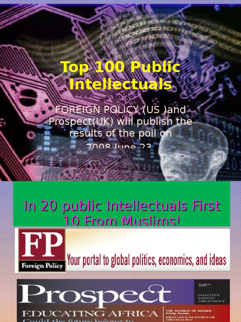 Top 20 Public Intellectuals | PDF | Religion And Belief