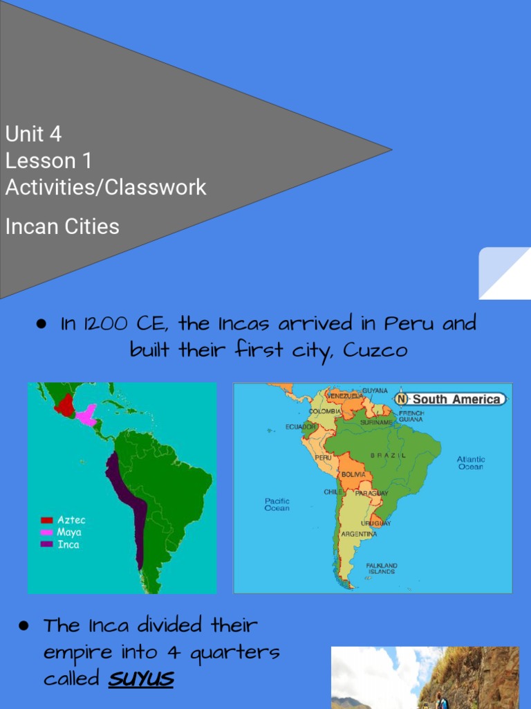 Activities Classworkunit 4 Lesson 1 Incan Cities | PDF | Inca Empire ...