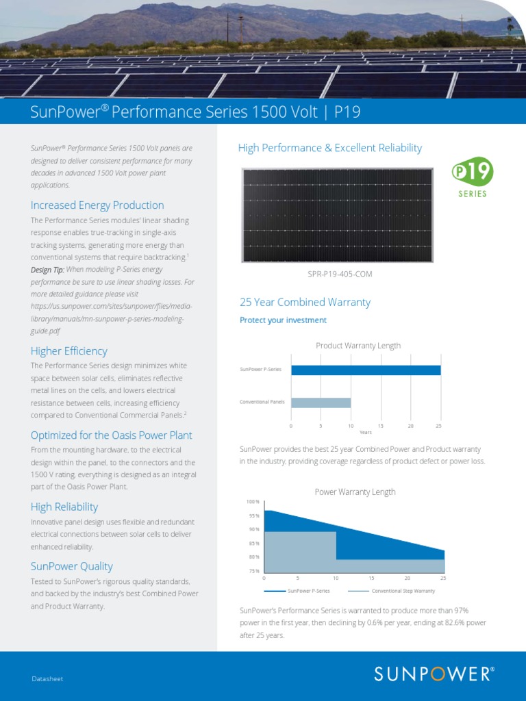 SunPower P19 Product Data Sheet | PDF | Reliability Engineering | Solar ...