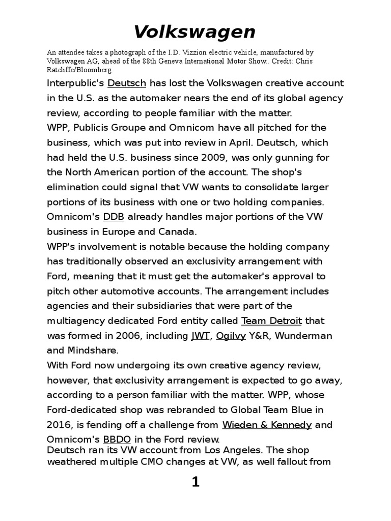 Volkswagen | PDF | Volkswagen | Volkswagen Group