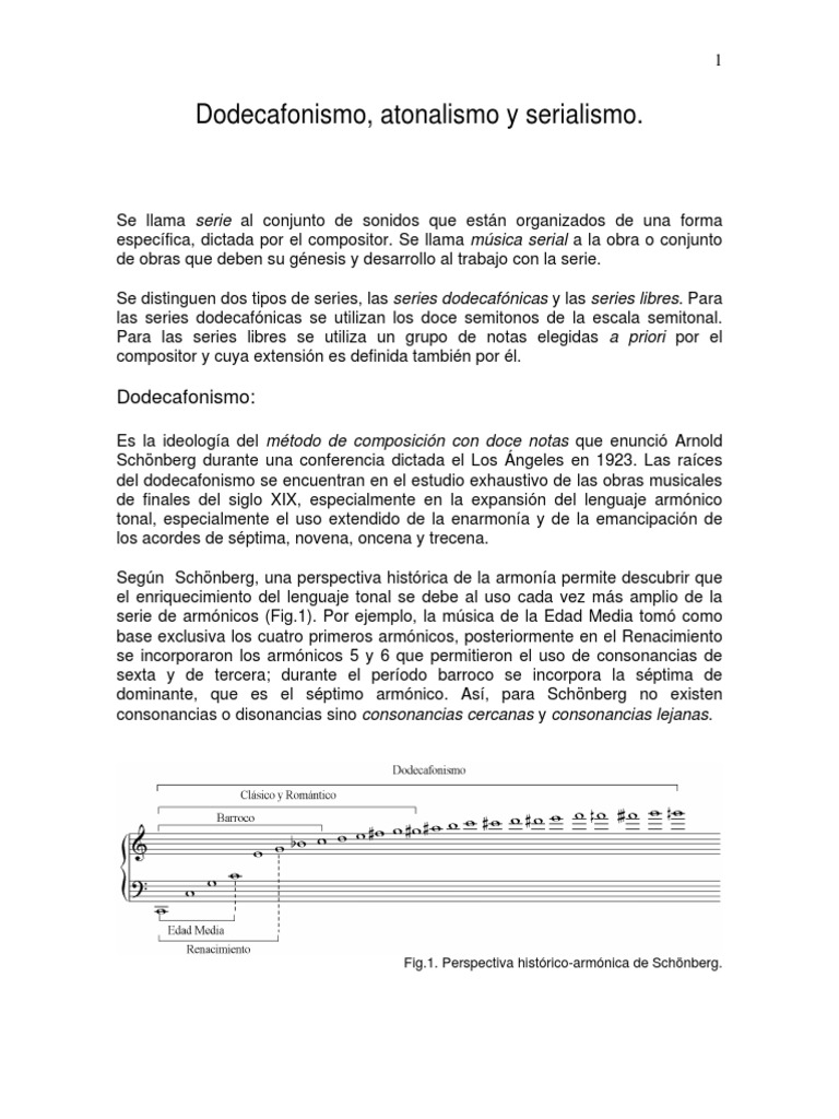 Dodecafonismo, Atonalismo y Serialismo 1 | PDF | Armonía | Acorde (Música)