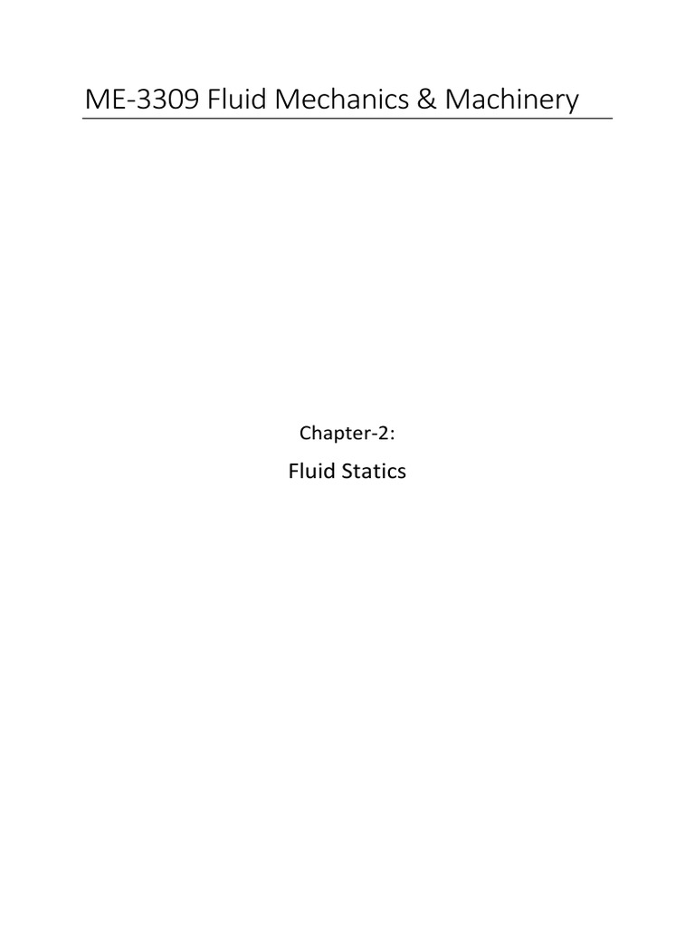 Fluid Mechanics - Statics | PDF | Buoyancy | Pressure Measurement