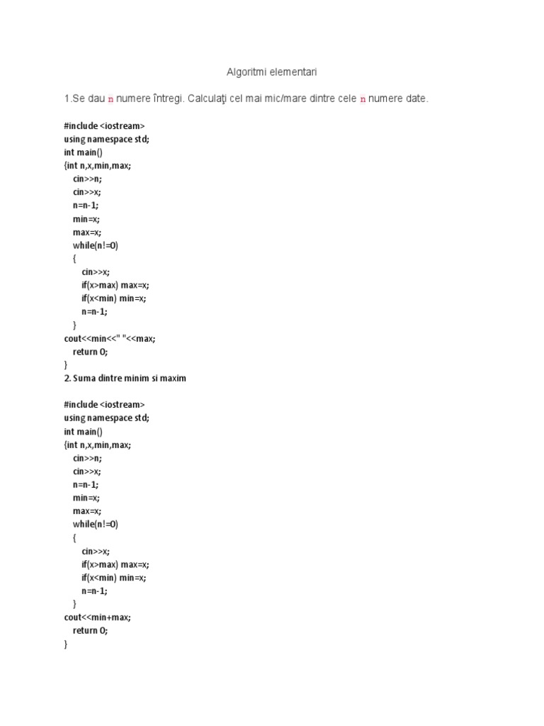 Algoritmi Elementari | PDF