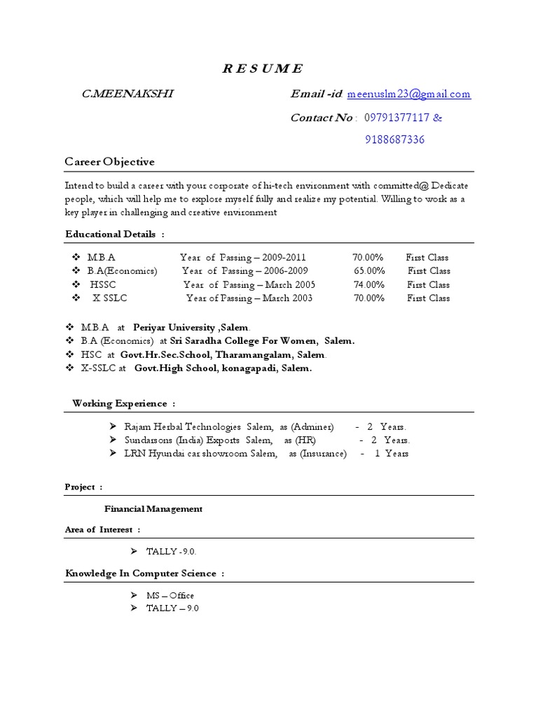 Meena Resume | PDF
