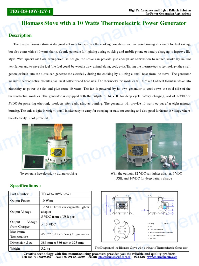 Teg Bs 10w 12v 1 English | PDF | Stove | Biomass