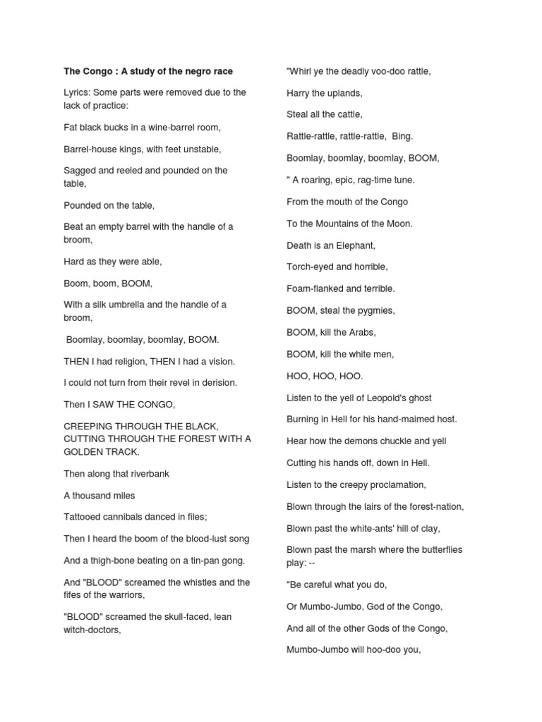 The Congo Final Lyrics | PDF