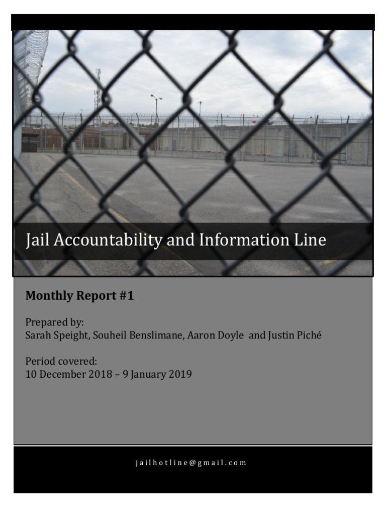 JAIL Hotline - Report 1 - 14 January 2019 | PDF | Prison | Mental Health