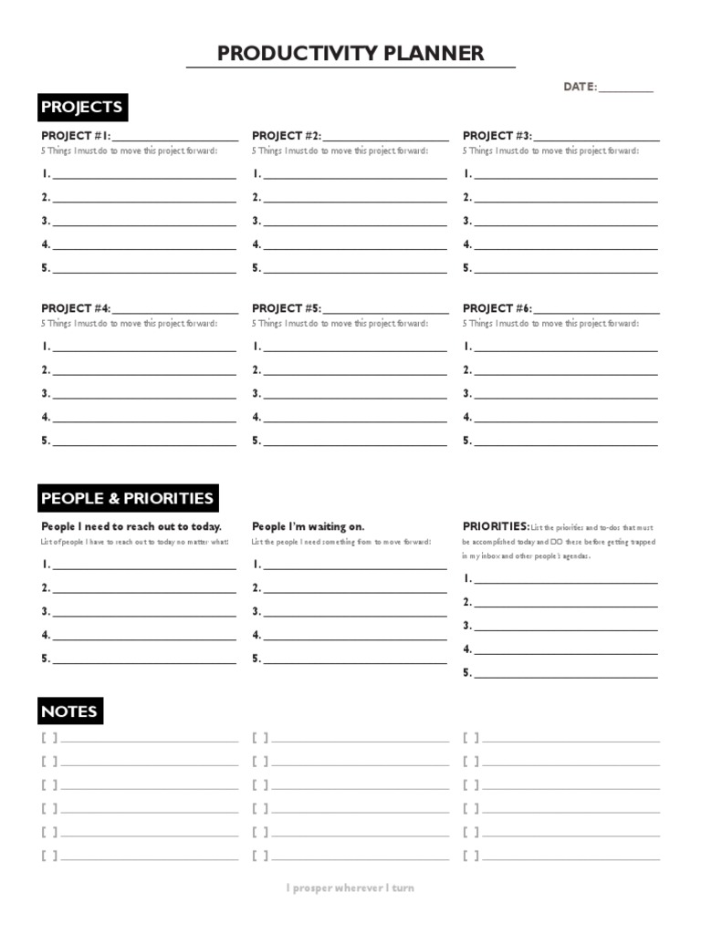 Productivity Planner | PDF