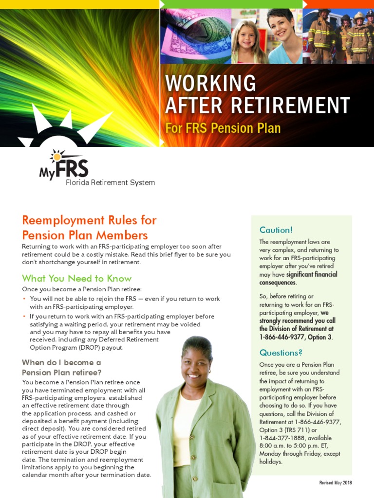 Working After Retirement: For FRS Pension Plan | PDF | Pension | Retirement