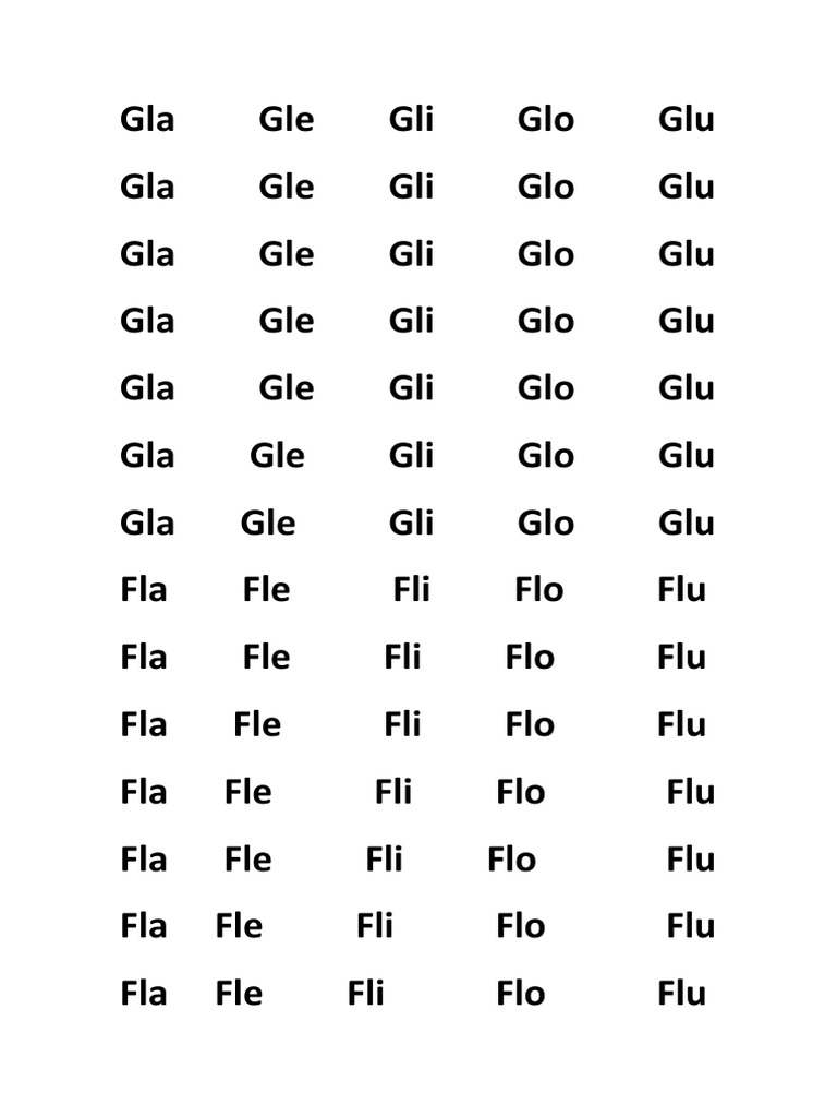 Gla Gle Gli Glo Glu | PDF