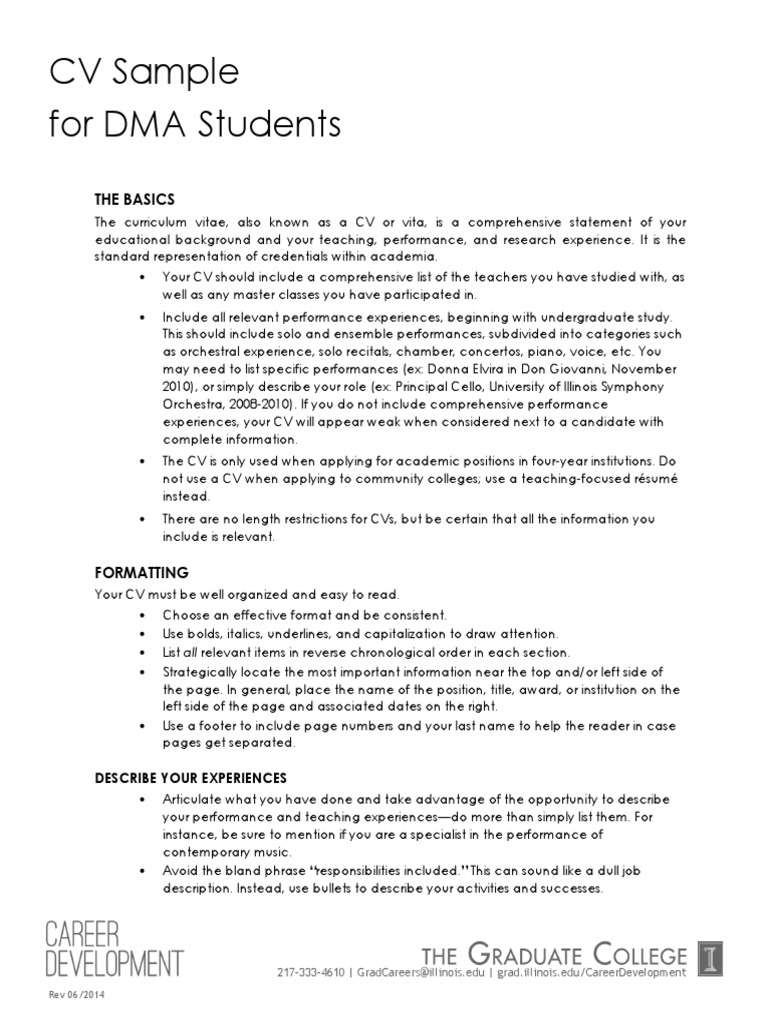 DMA Cello CV Sample | PDF | Résumé | Cello