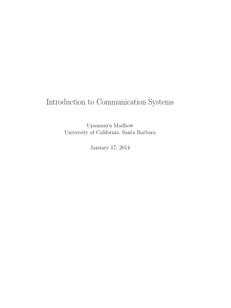 Introduction To Communication Systems PDF | PDF | Transmitter ...