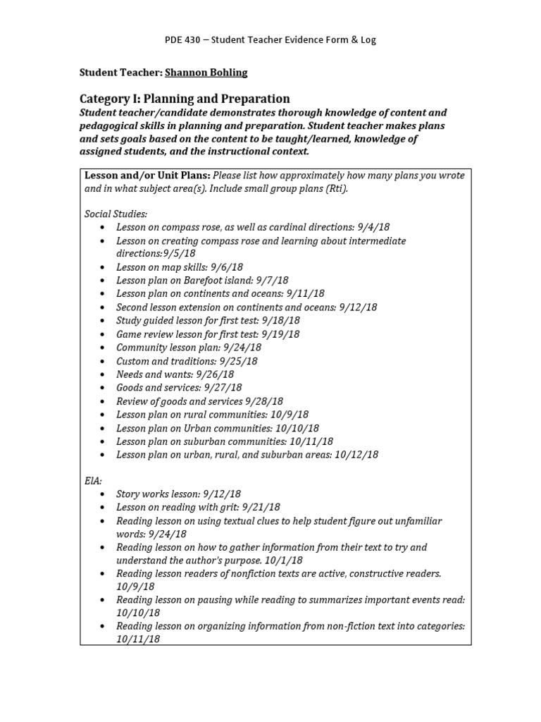 Pde 430 Template-2 | PDF | Educational Assessment | Lesson Plan