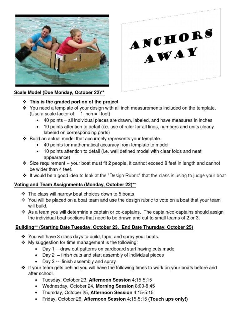 2018 Boat Building Project With Rubric | PDF | Teaching Mathematics