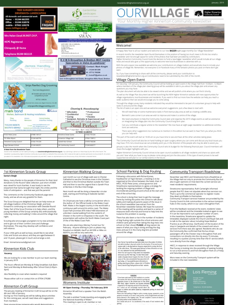 Higher Kinnerton Newsletter 0119 | PDF | Facebook | News