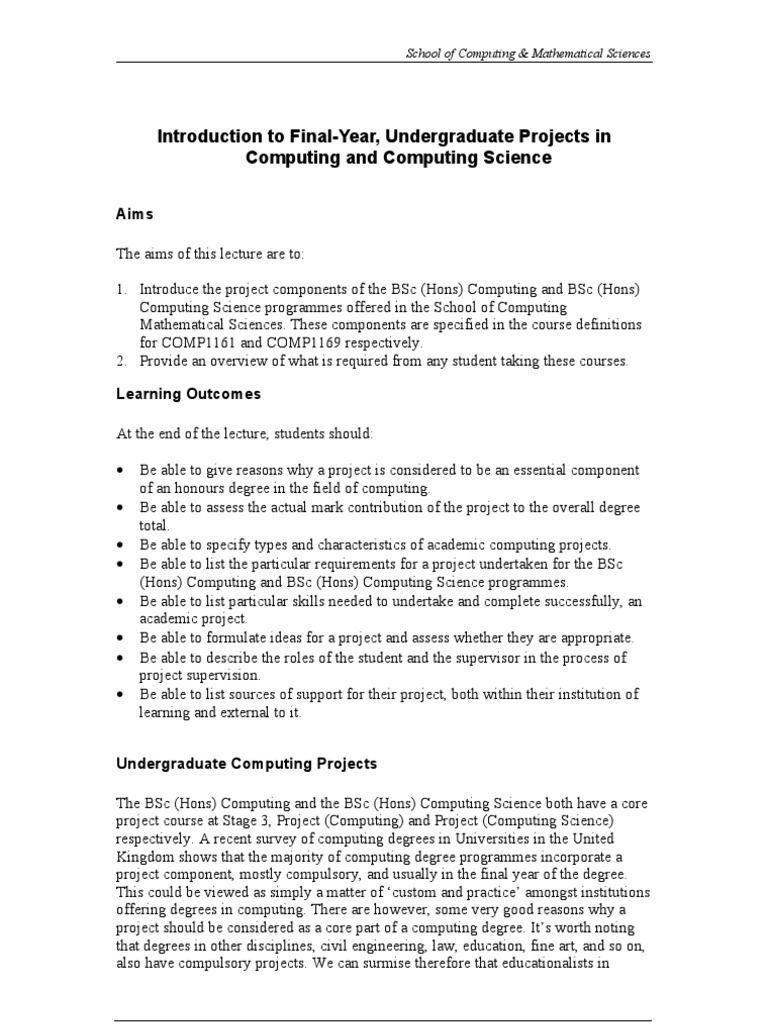 Introduction To Computing Projects Pdf Software Computer Programming 1992