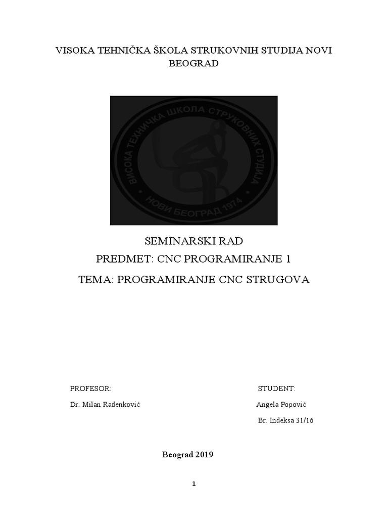 CNC Programiranje | PDF