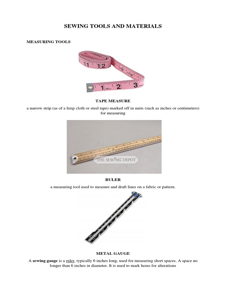Essential Measuring Tools for Sewing | PDF | Scissors | Sewing