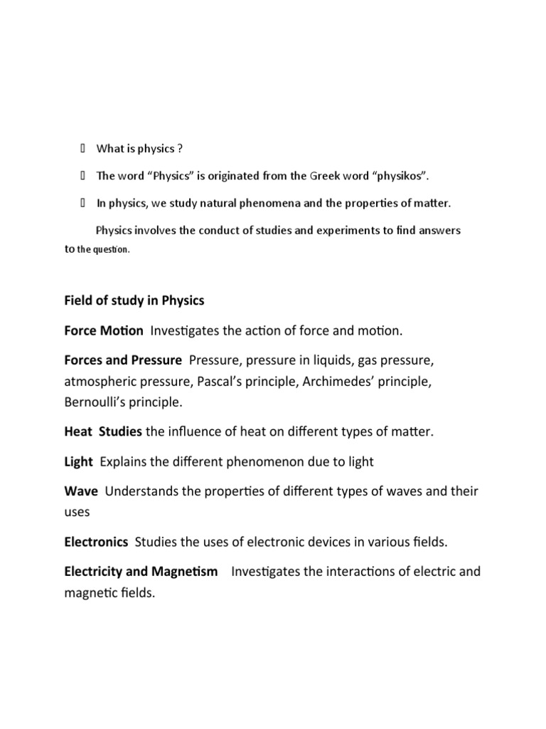 Overview of Physics and SI Units | PDF