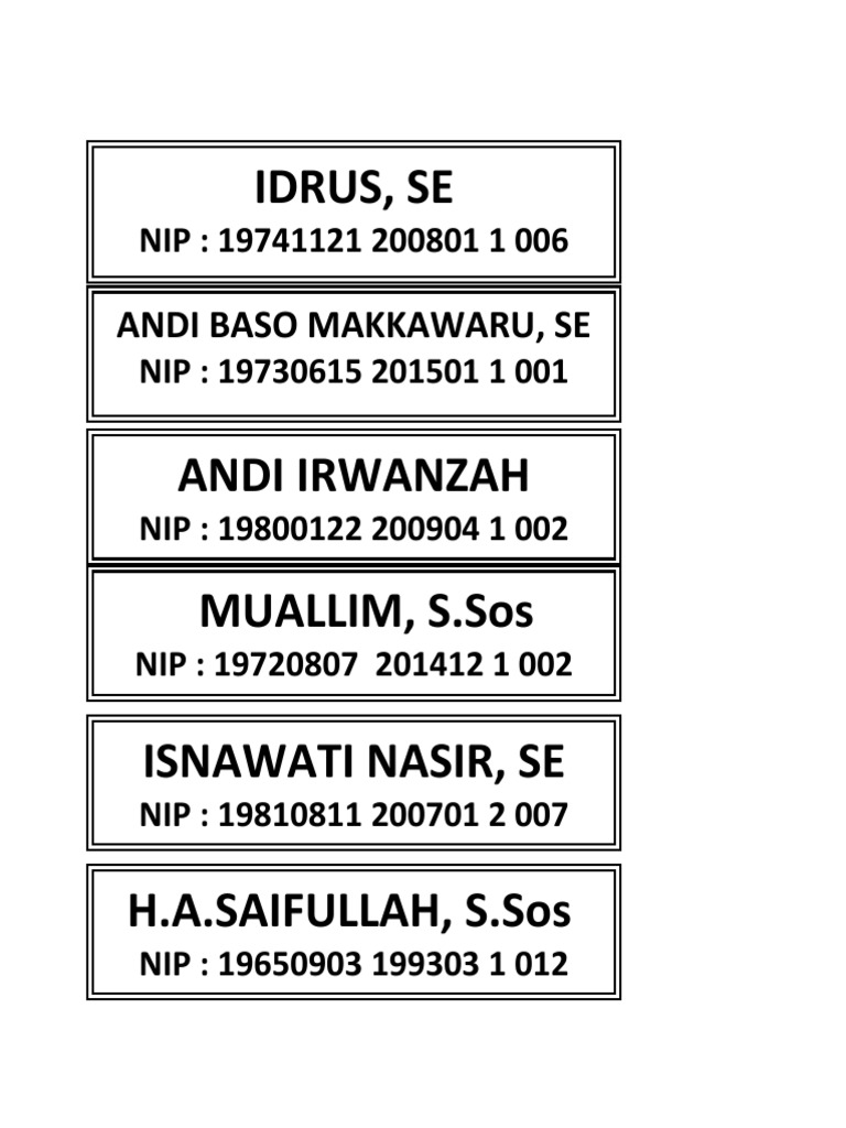 Label Nama Di Struktur | PDF