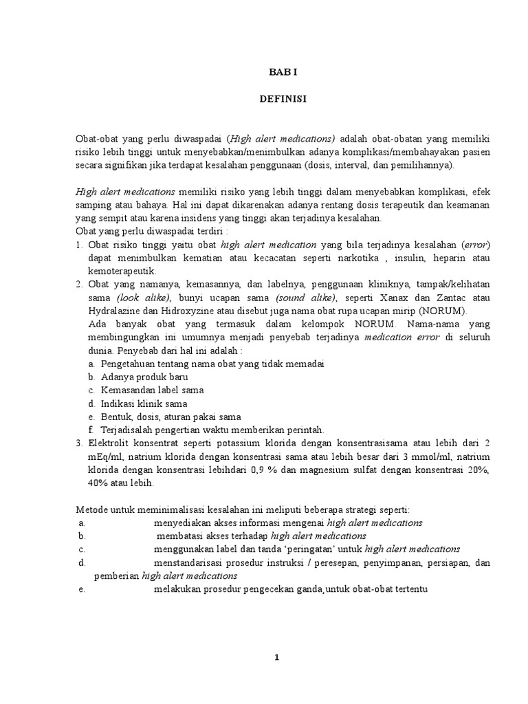 Panduan Obat High Alert Revisi | PDF | Kesehatan Holistik