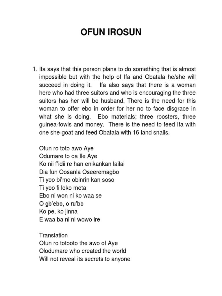 Ofun Irosun | PDF | Santería