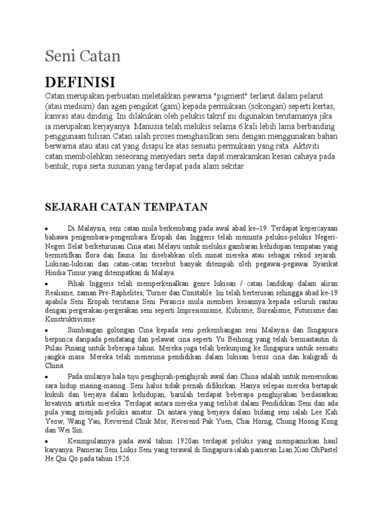 Seni Catan | PDF