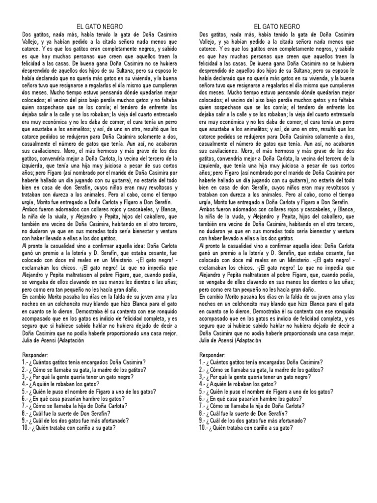 1 Gato Negro | PDF | Gatos