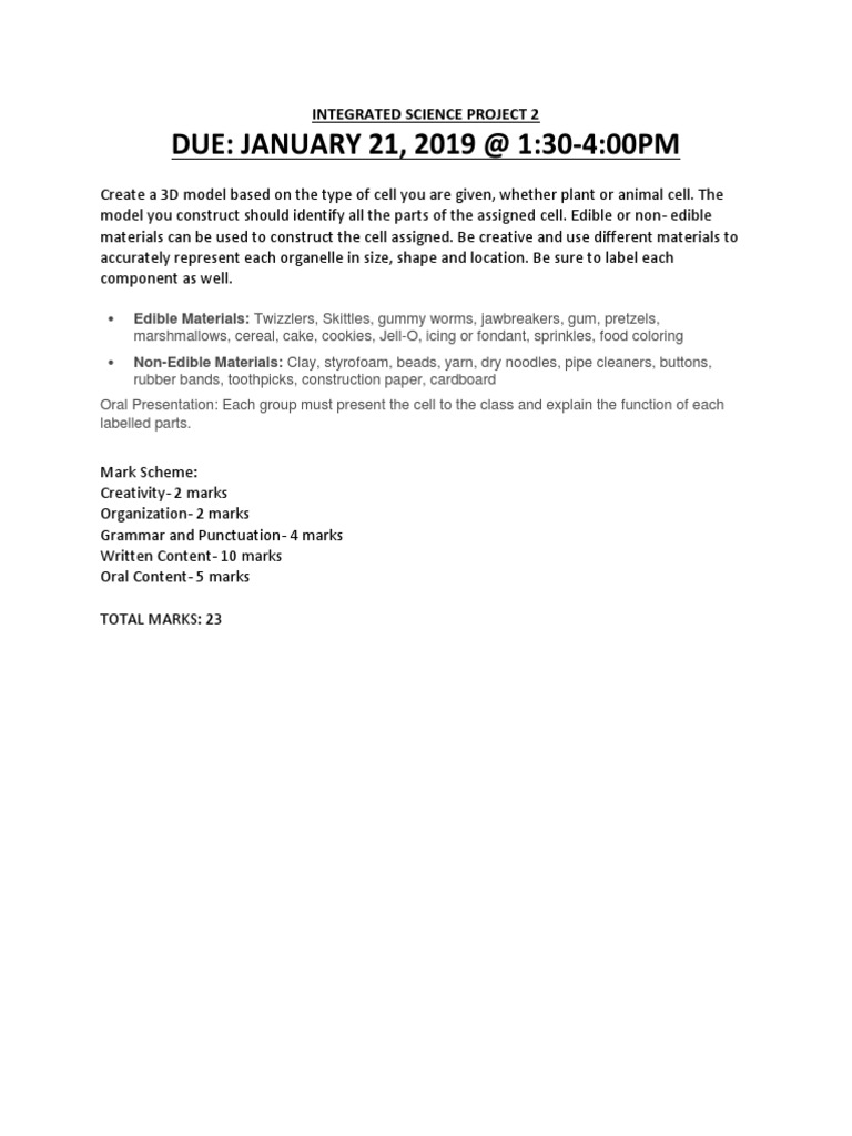 Integrated Science Project 2 | PDF