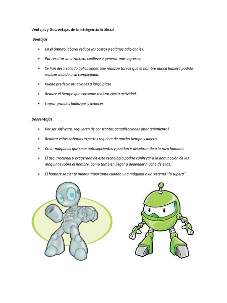 Ventajas y Desventajas de la IA | PDF