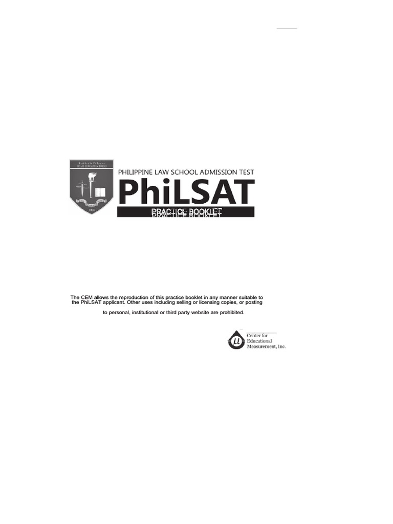 Philsat Practice Booklet | Download Free PDF | Punishments | Multiple Choice