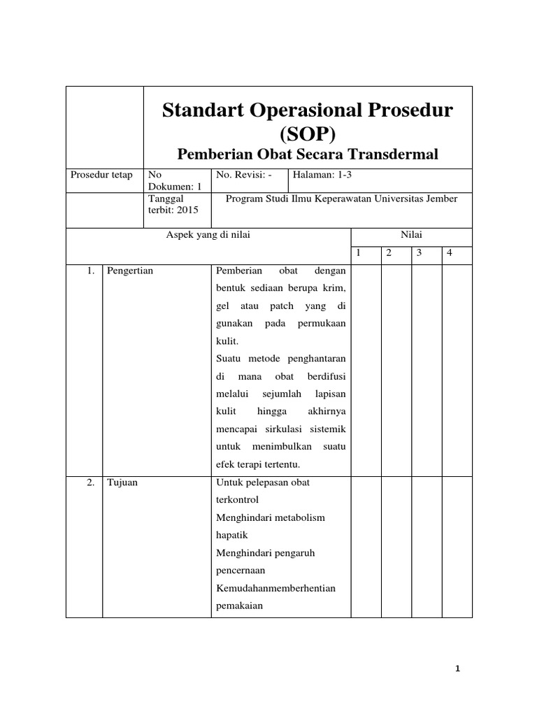 Pemberian Obat Secara Transdermal | PDF