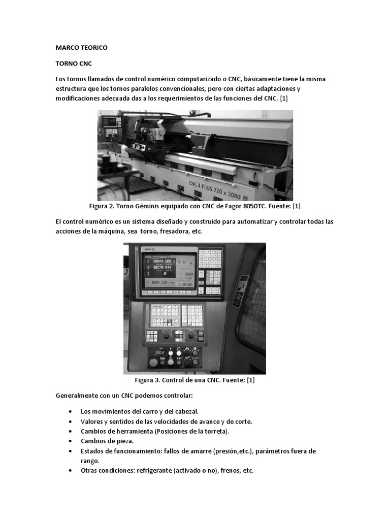Marco Teorico CNC | PDF | Control numerico | Perforar