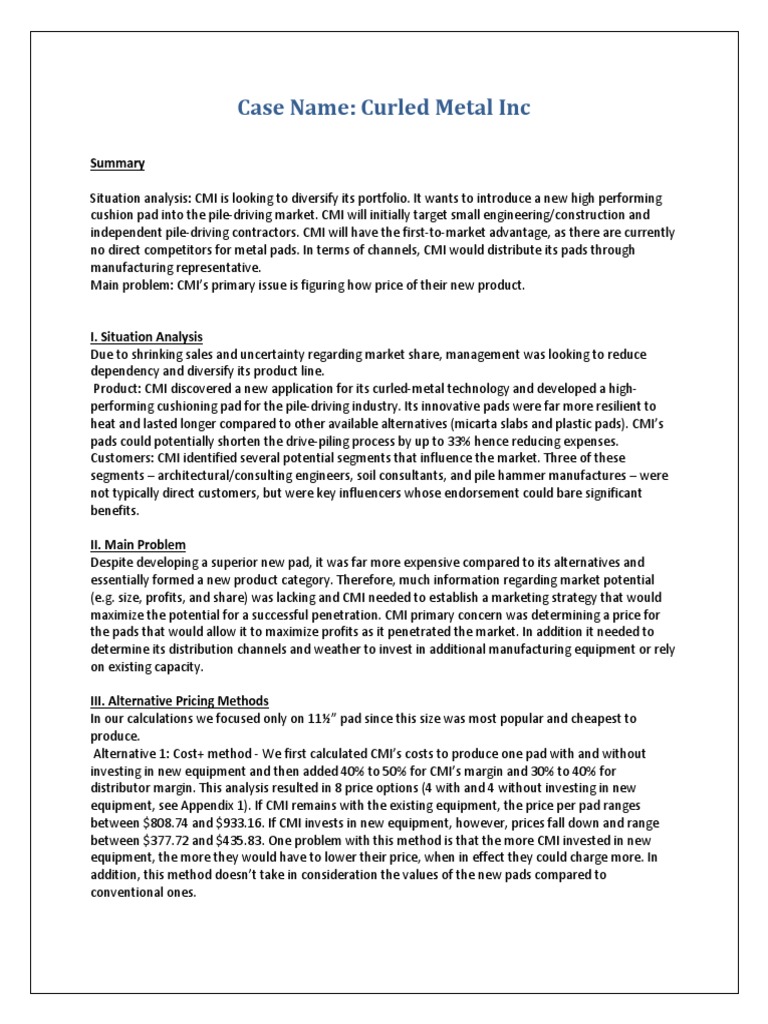 Curled Metal Inc | PDF | Prices | Business