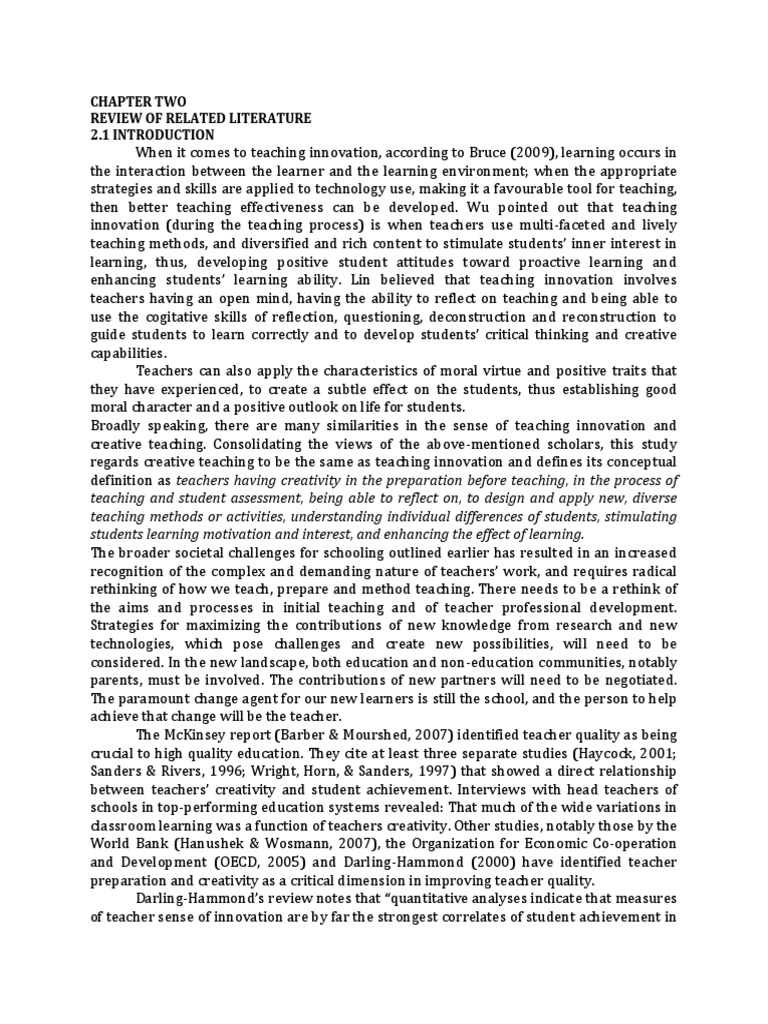 Chapter Two Review of Related Literature | PDF | Multimedia | Teaching ...