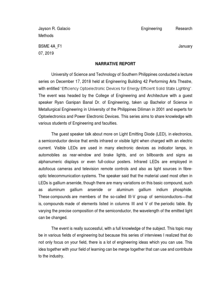 Narrative Report | PDF