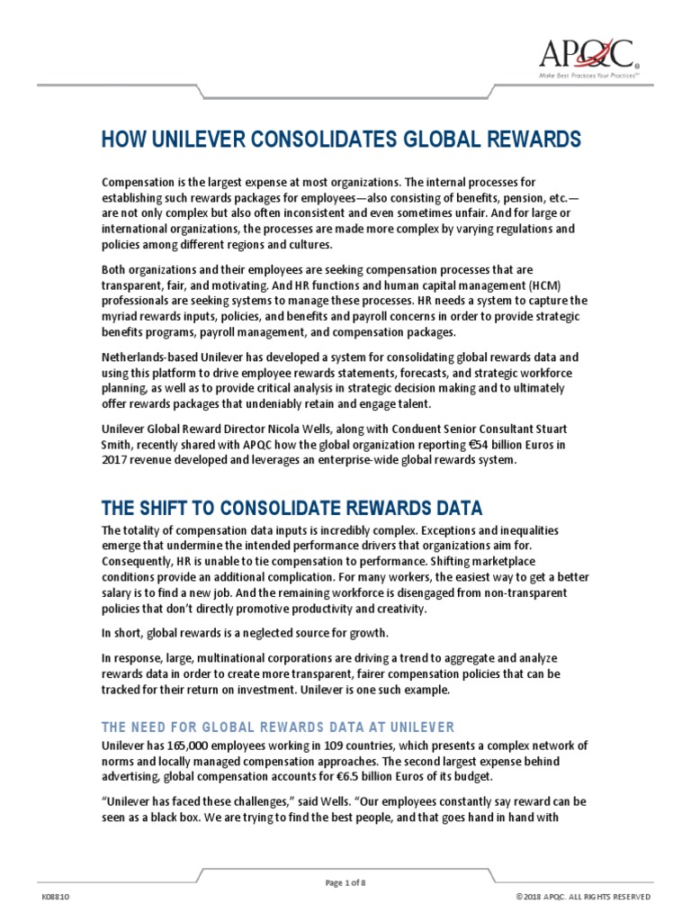 K08810 HCM Unilever Global Rewards | PDF | Human Resource Management ...