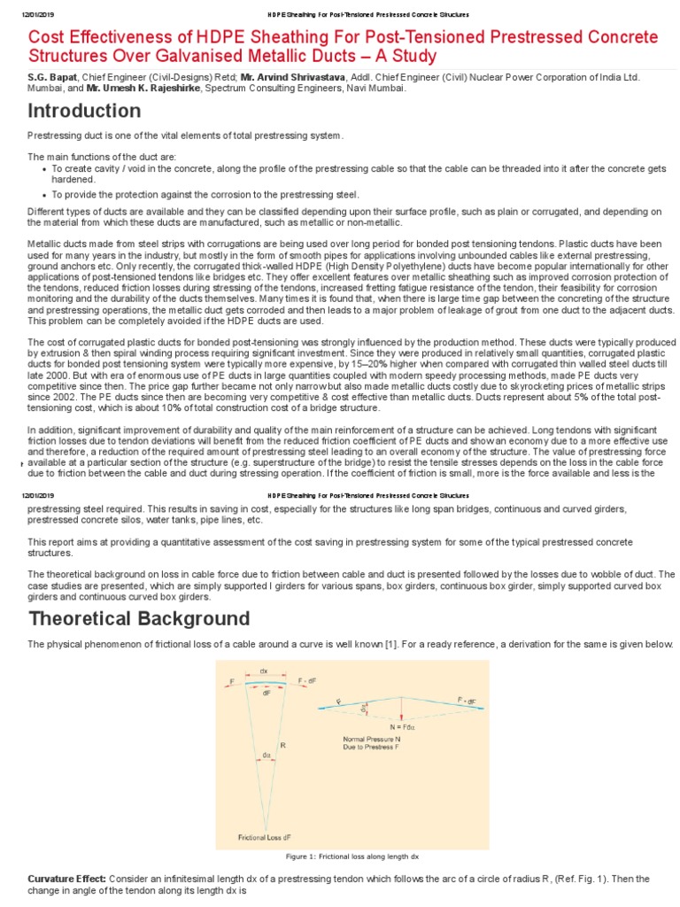 HDPE Sheathing For Post-Tensioned Prestressed Concrete Structures ...