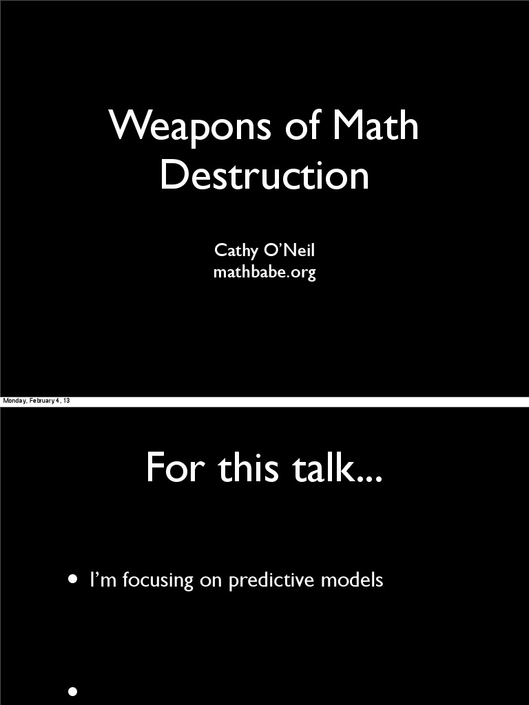 Weapons of Math Destruction | PDF | Standardized Tests | Credit Score