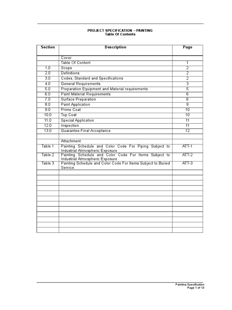Project Specification Painting | PDF | Paint | Specification (Technical ...
