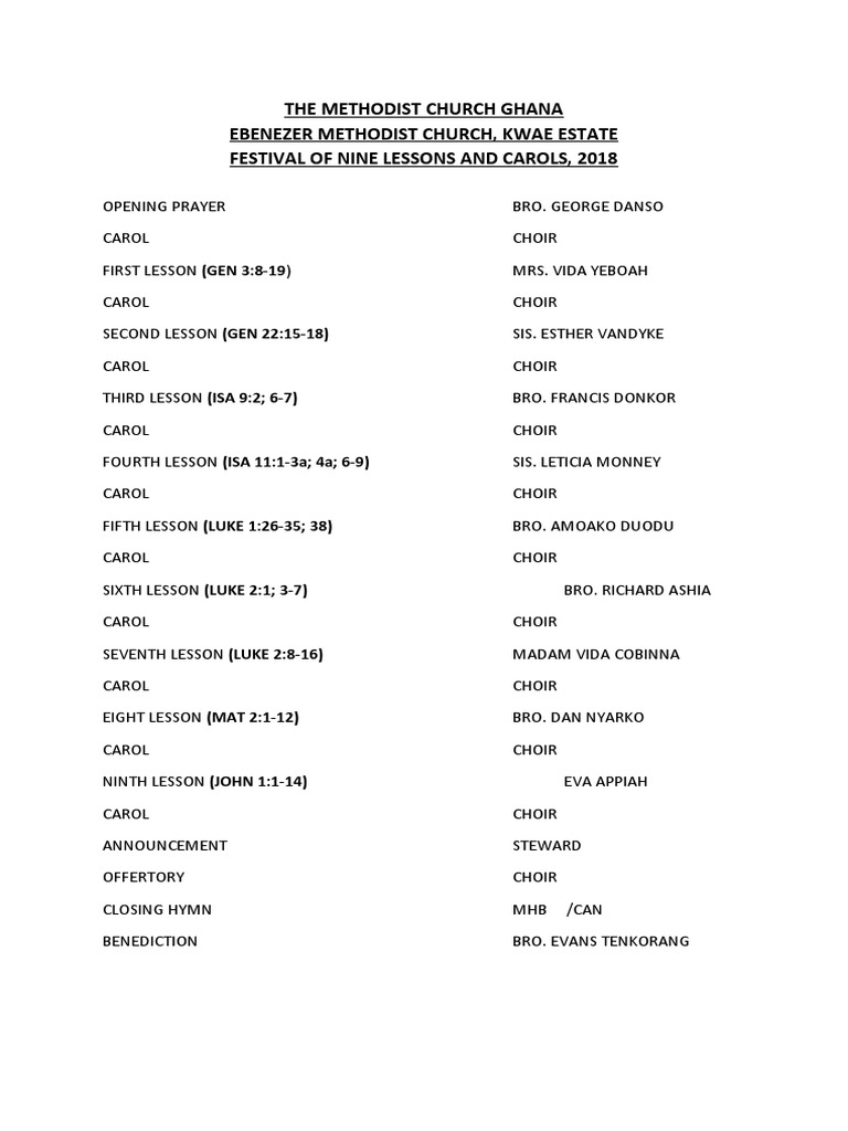 Festival of Nine Lessons and Carols 2018 | PDF