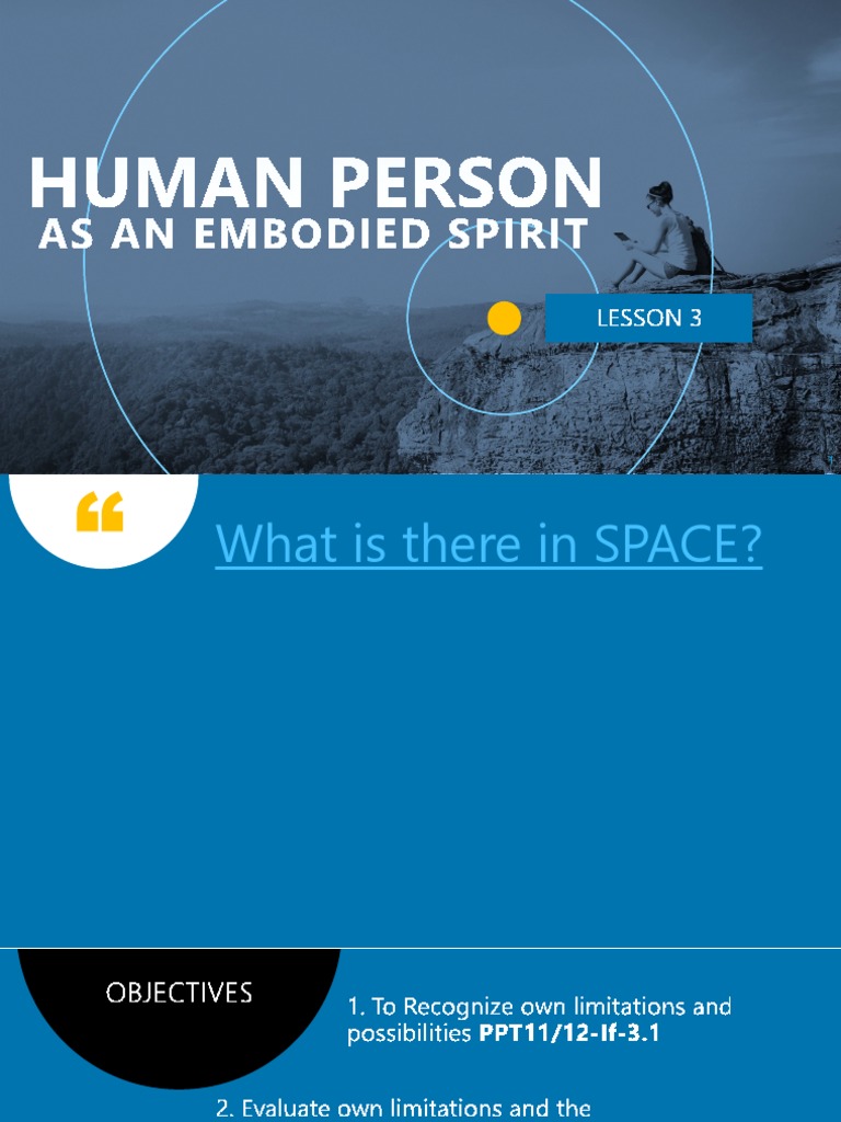 Lesson 3 - Human Person As An Embodied Spirit | PDF | Self | Awareness