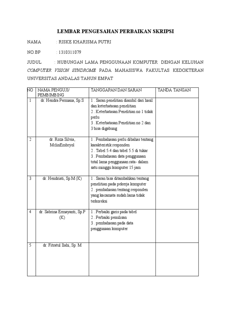 Lembar Pengesahan Perbaikan Skripsi Ve 2 | PDF | Sains & Matematika | Komputer