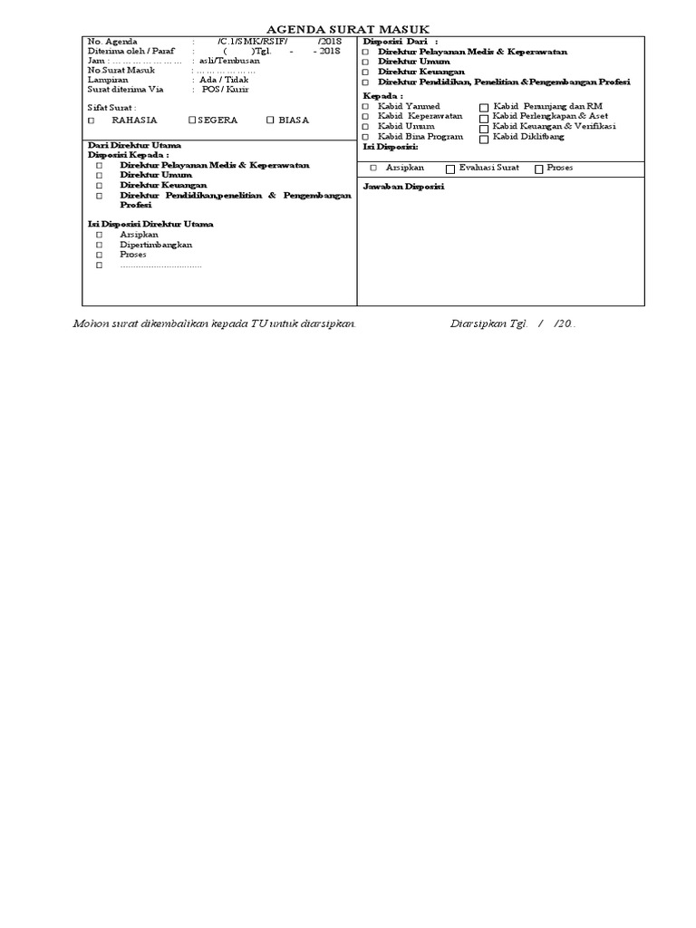 Blangko Disposisi Surat | PDF