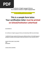 English Proficiency Letter Sample | PDF