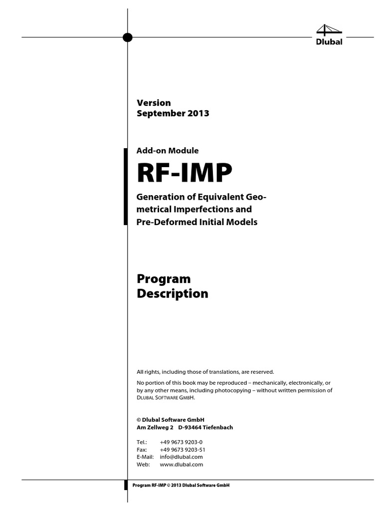 Rf-Imp: Program Description | PDF | Buckling | Menu (Computing)